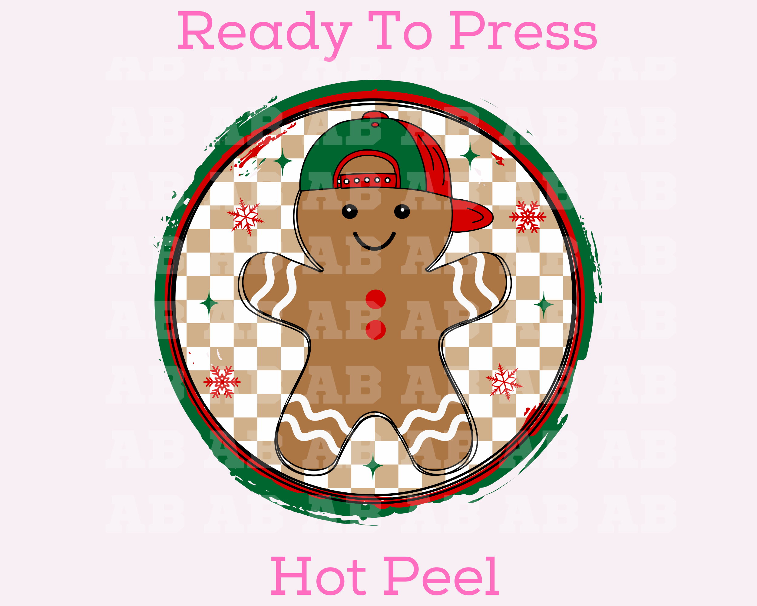 Checkered Christmas Gingerbread Boy Christmas DTF TRANSFER or UV DTF S ...