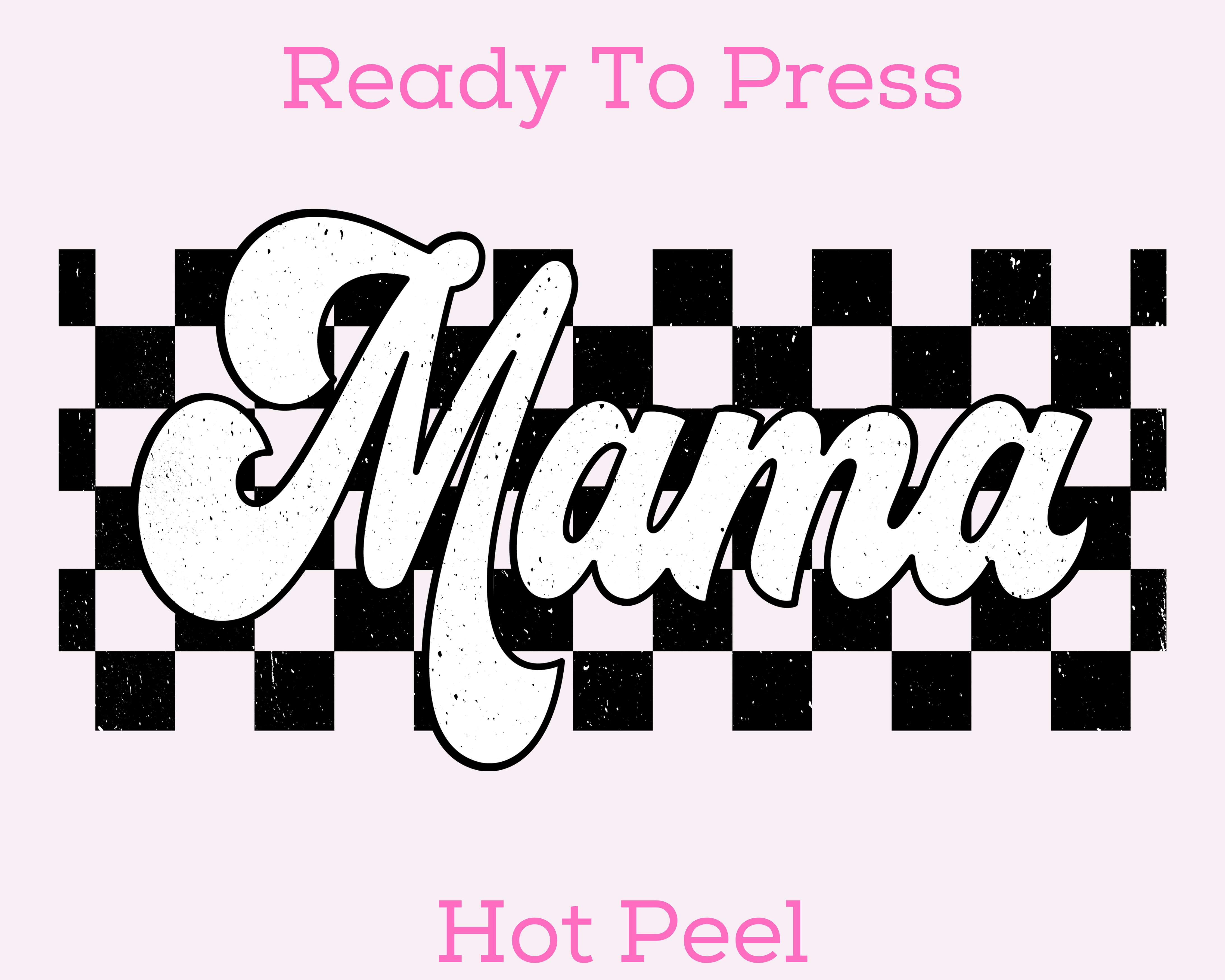 Black & White Checkered Mama DTF TRANSFER or UV DTF STICKER DECAL ...