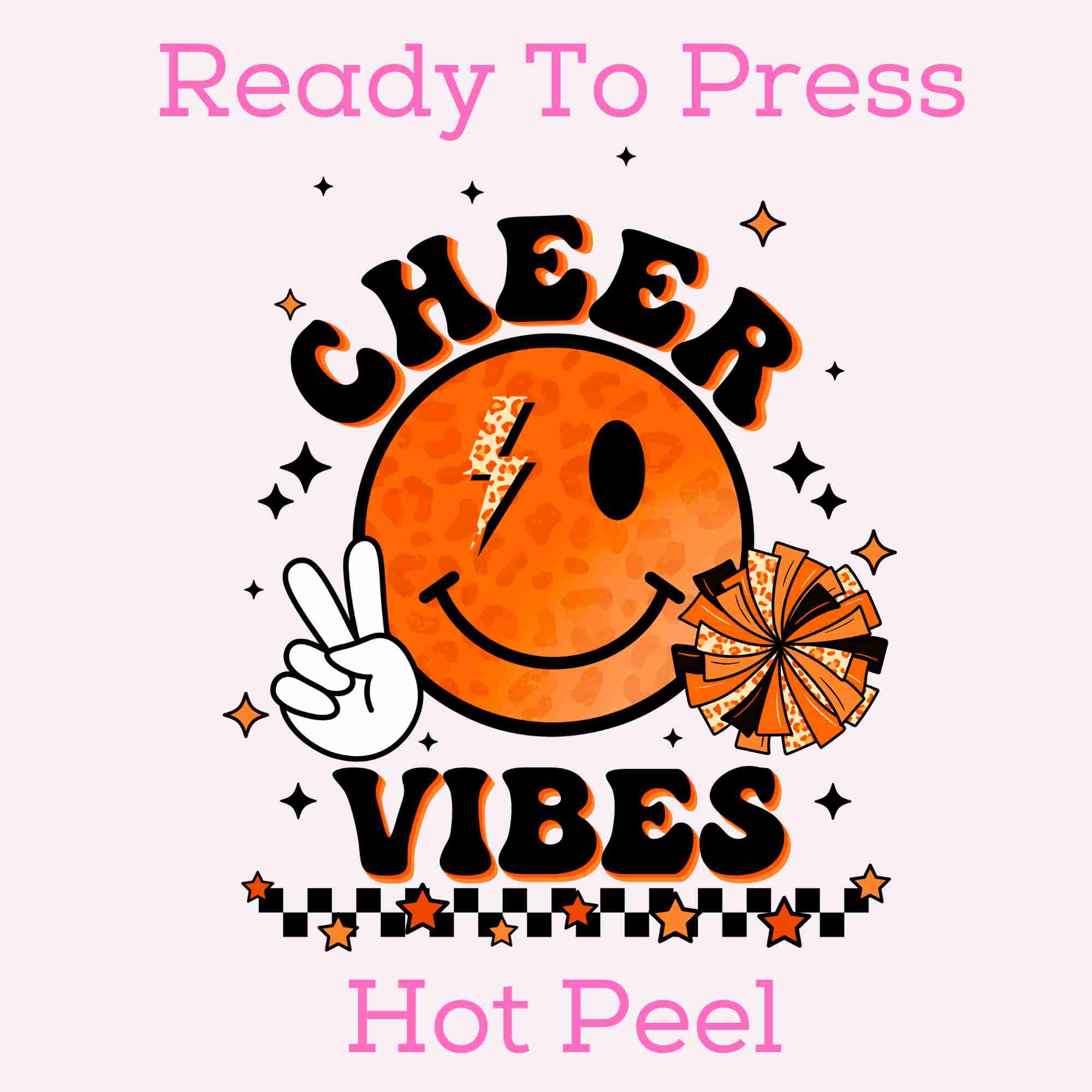 Orange Cheer Vibes DTF TRANSFER or UV DTF STICKER – AlwaysBlanks