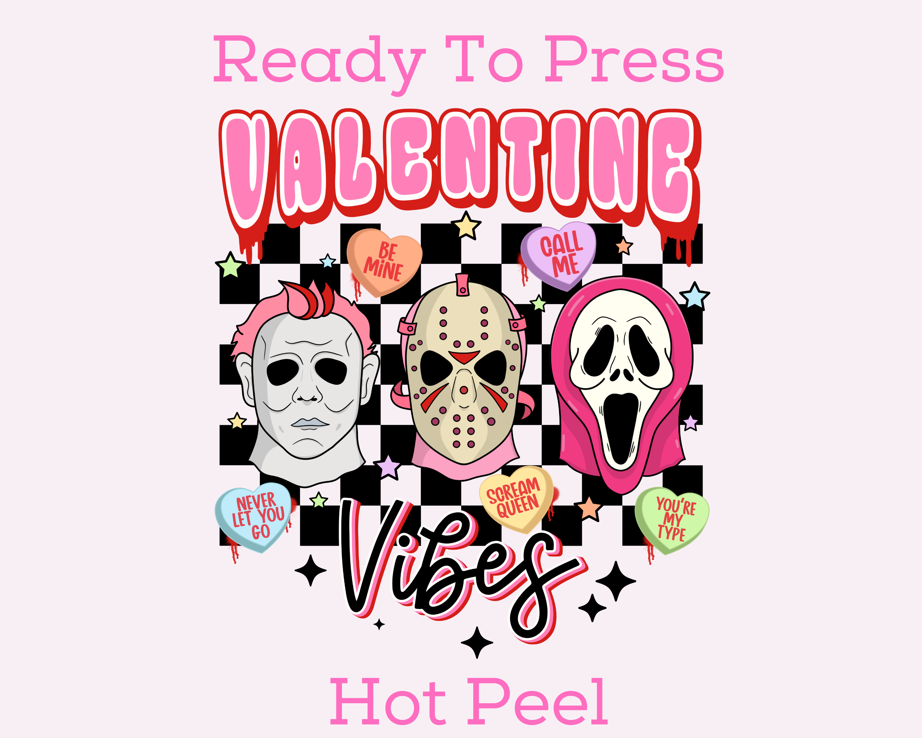 Horror (Bubble) Valentine Vibes Conversation Hearts Valentine's Day DT ...