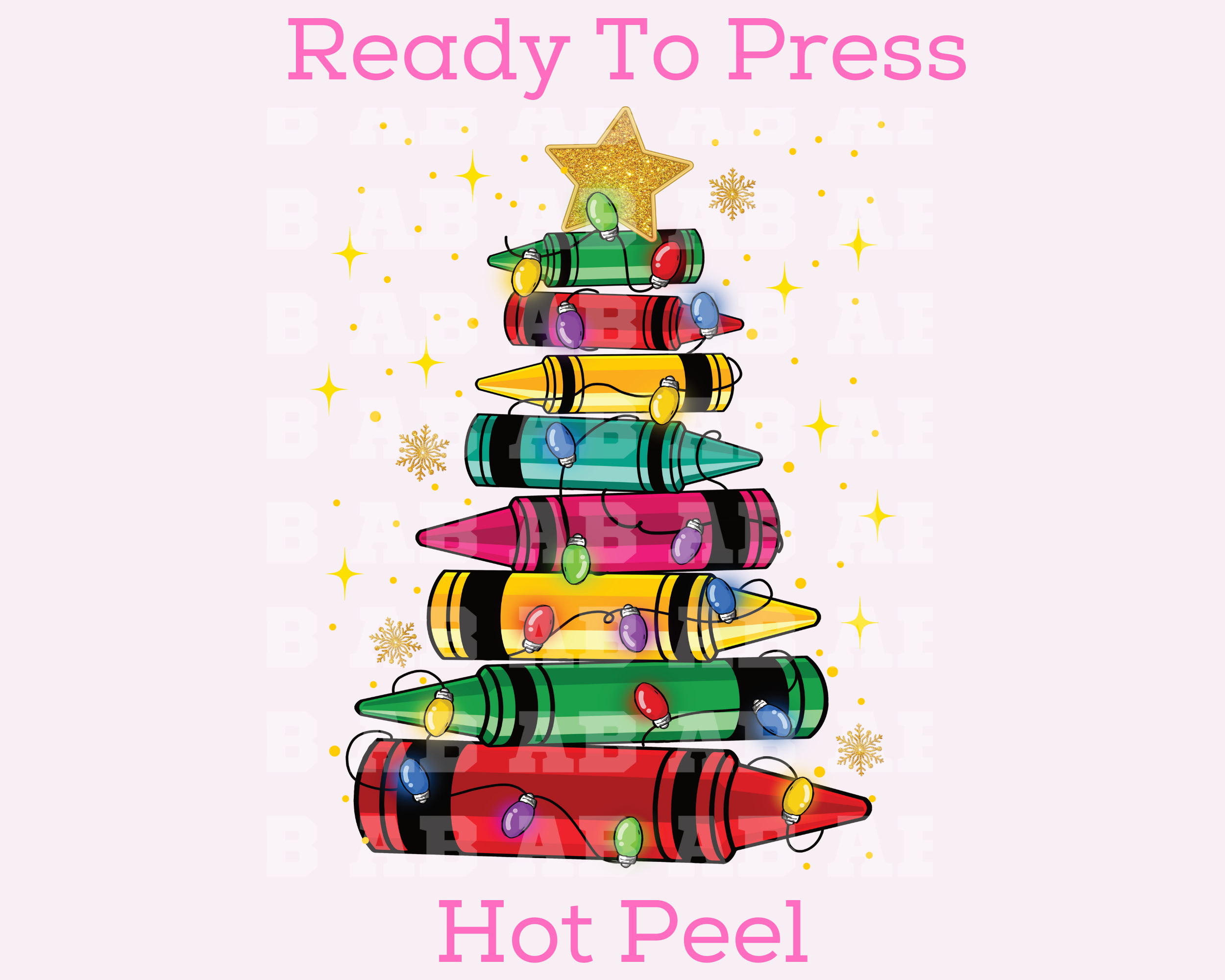 Crayon Tree (Faux Glitter) School Christmas DTF TRANSFER – AlwaysBlanks