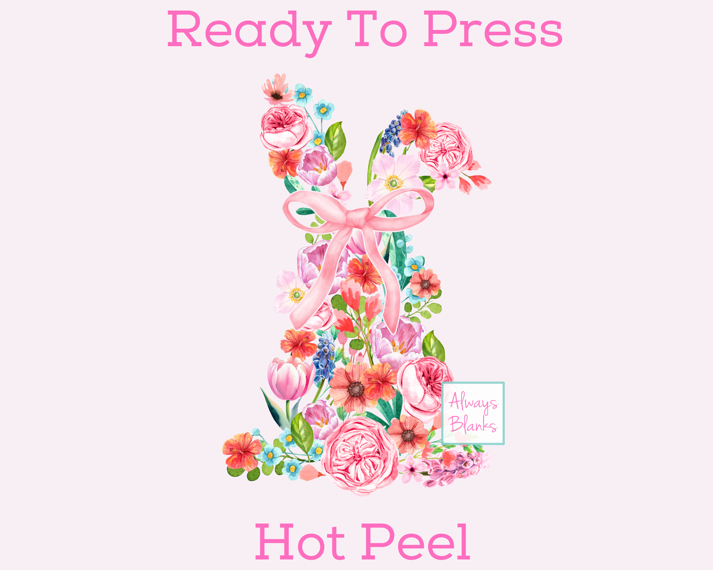 Floral Bunny Coquette Bow Spring Easter DTF TRANSFER or UV DTF STICKER ...