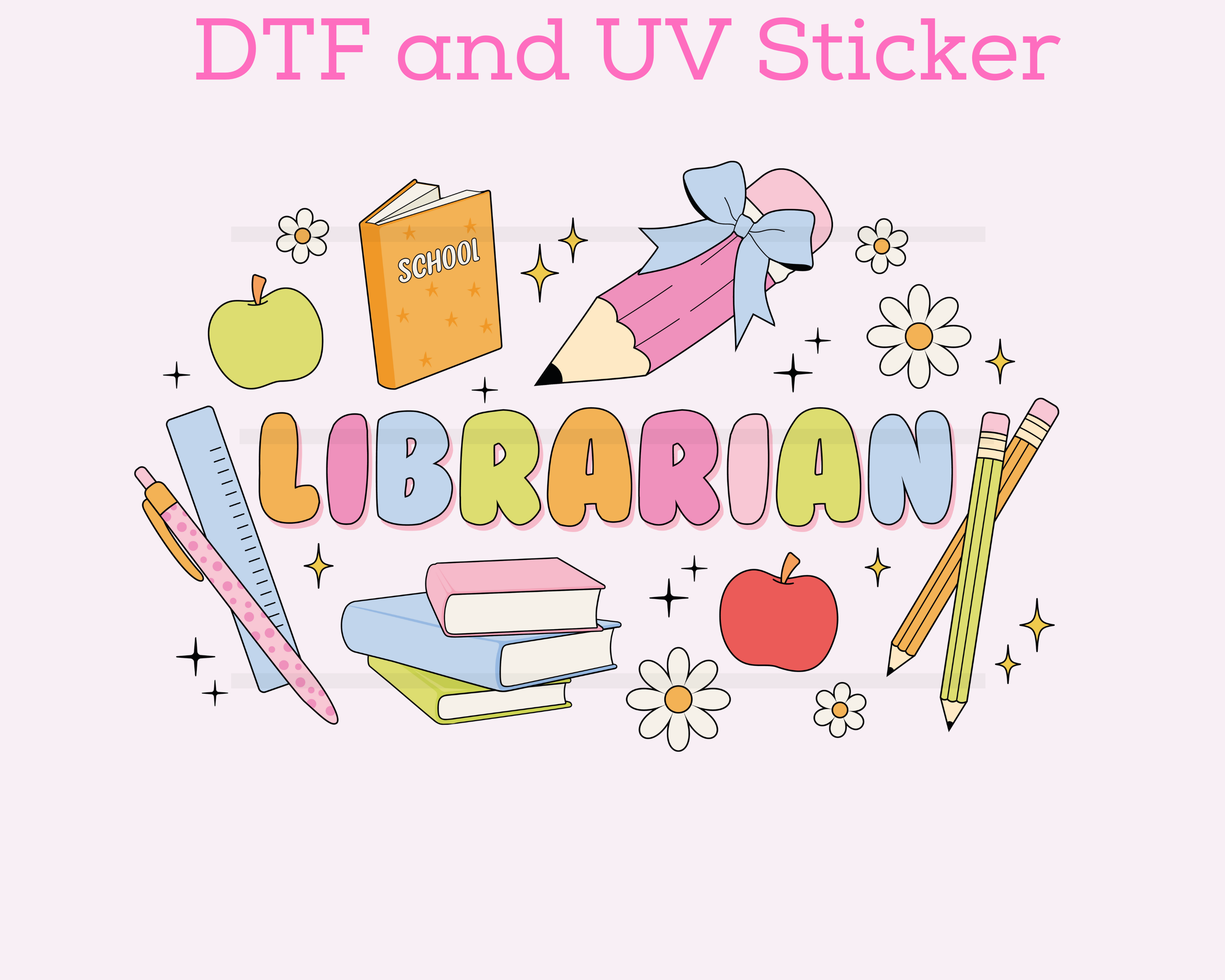 Librarian DTF TRANSFER or UV DTF STICKER DECAL – AlwaysBlanks