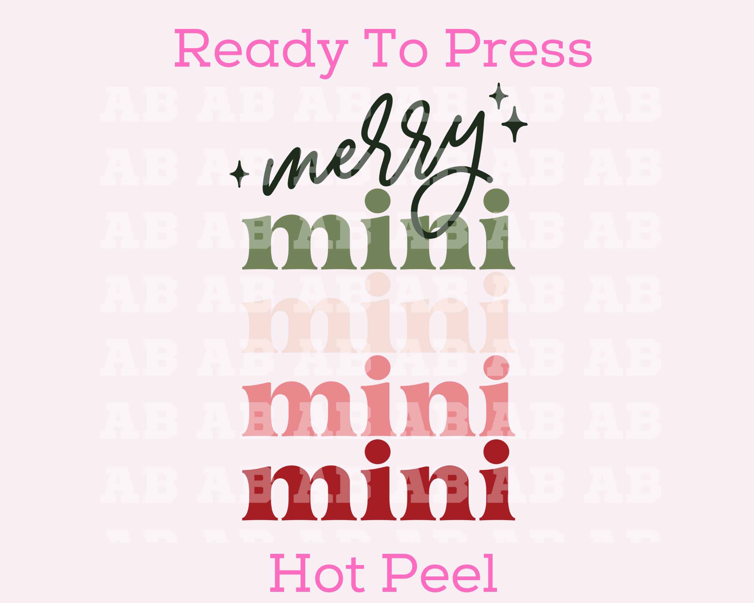 Merry Mini Stacked Christmas Mini DTF TRANSFER or UV DTF STICKER ...