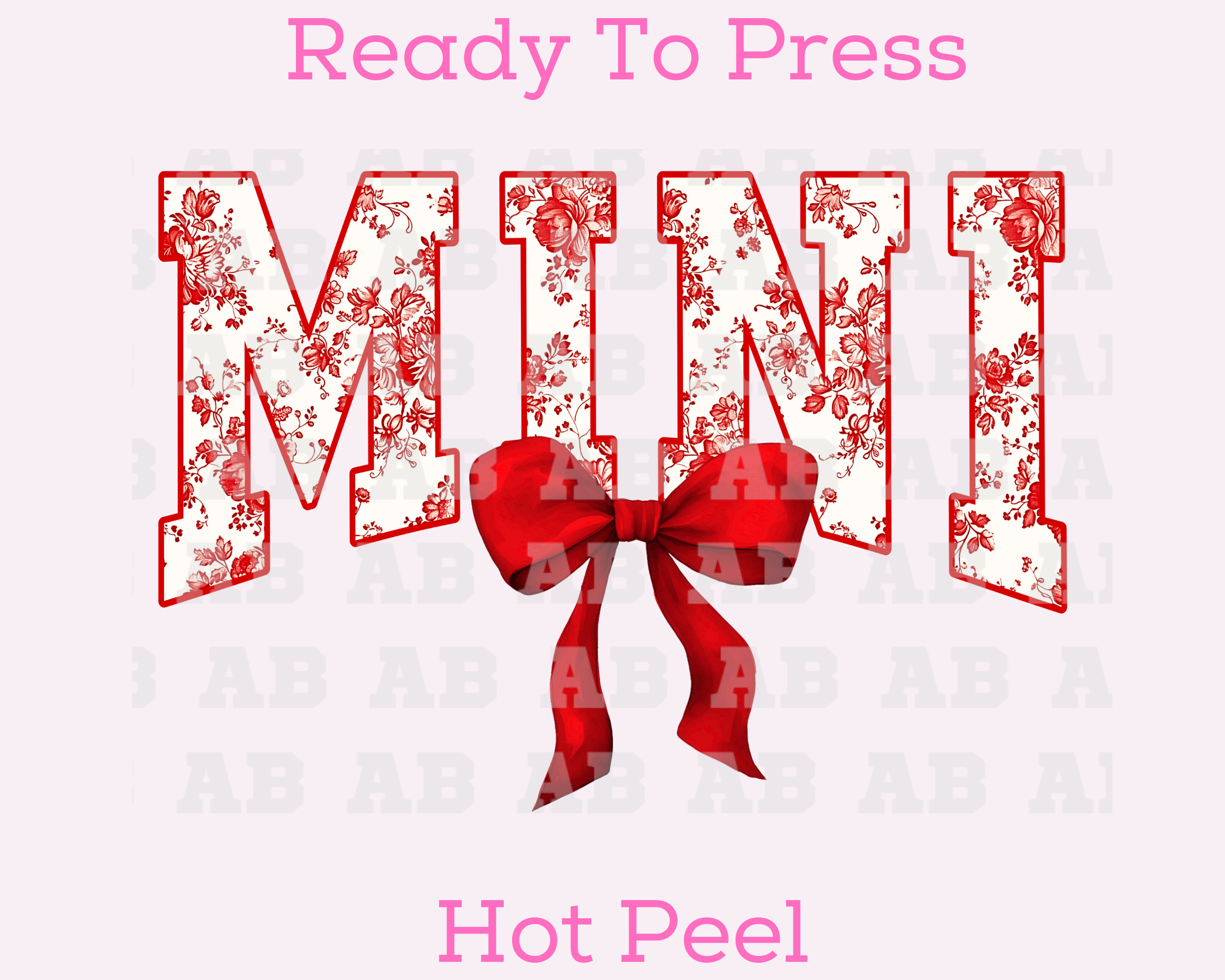 Varsity Red Floral Mini Coquette Bow Trendy Family Valentine's Day DTF ...