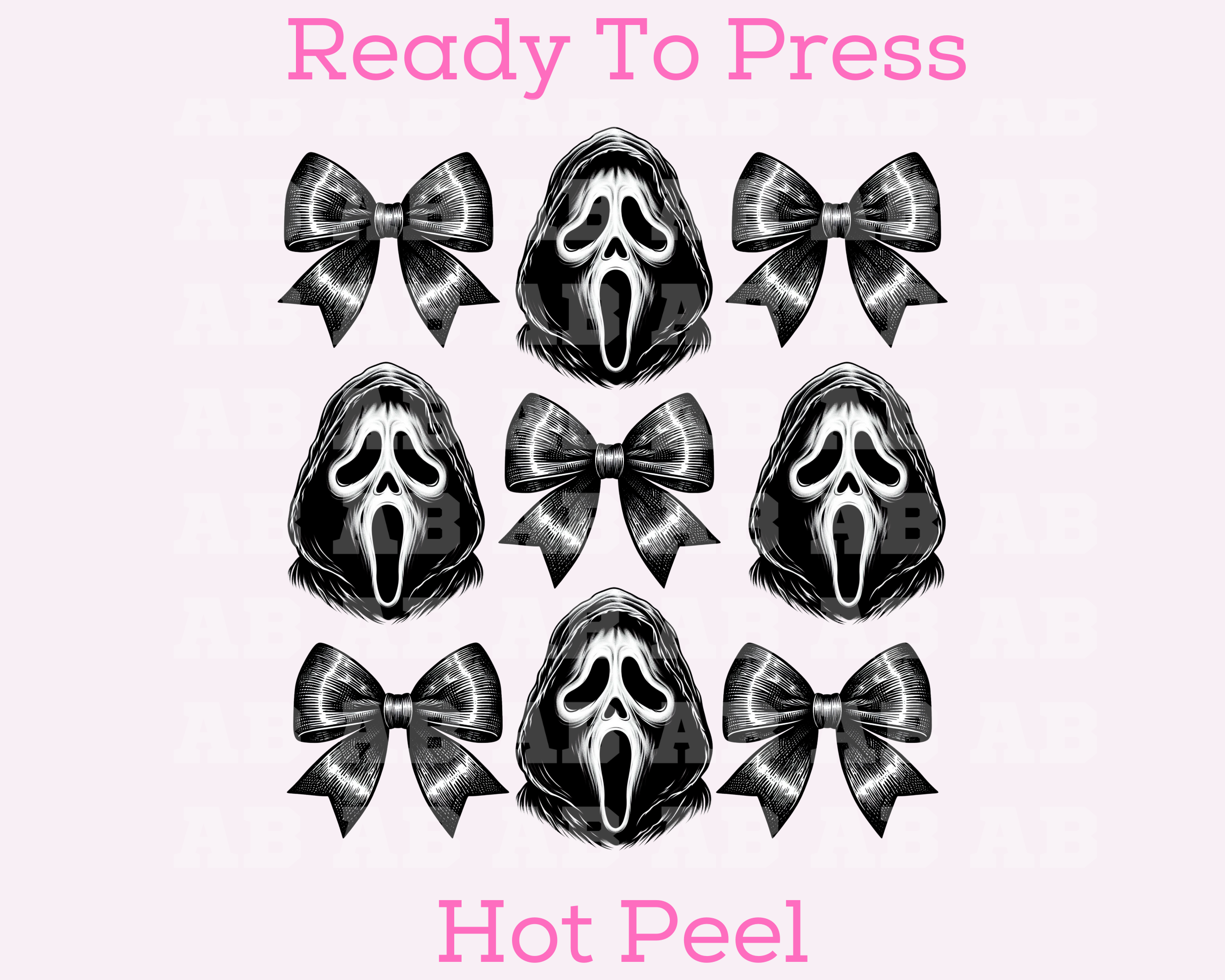 Coquette Bow Ghostface Collage Halloween DTF TRANSFER or UV DTF STICKE ...