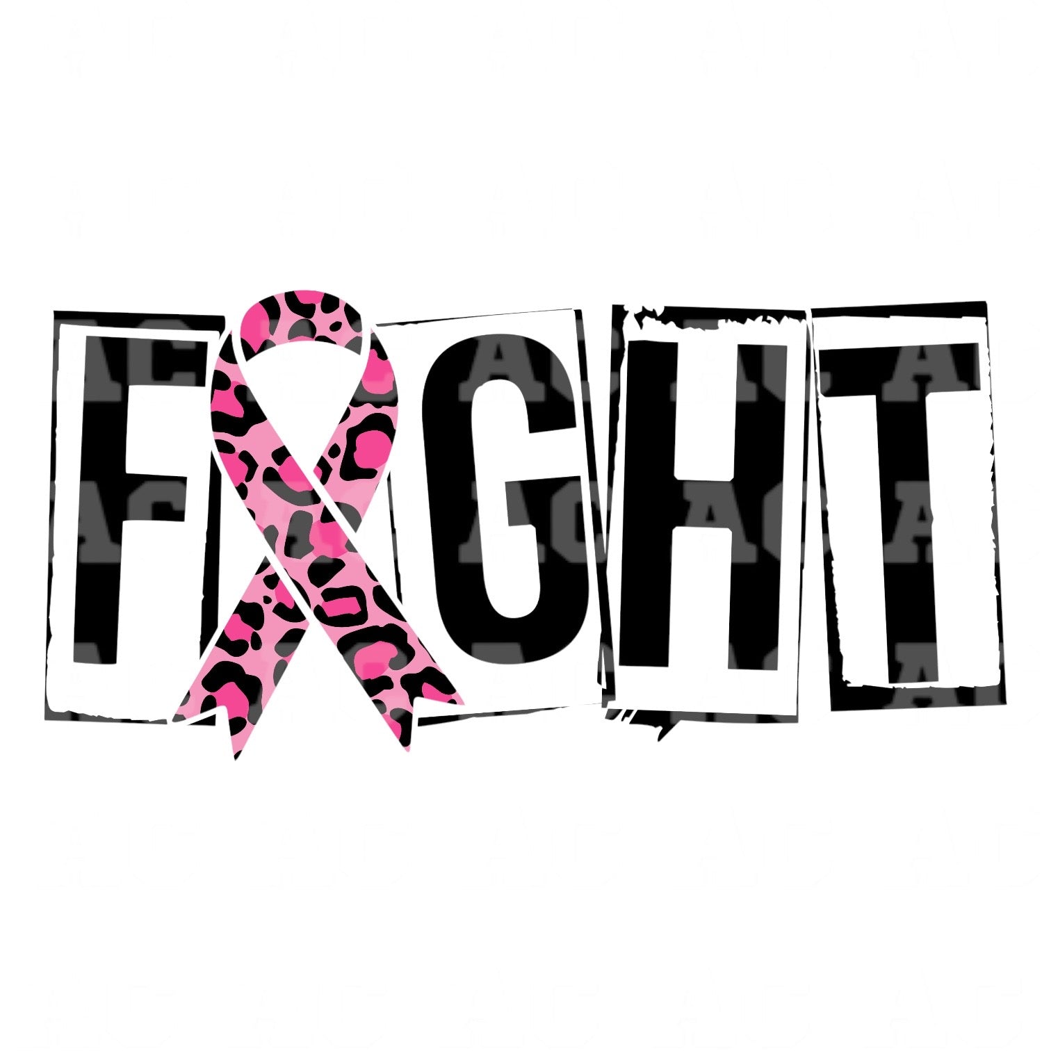 Pink Leopard Fight Ribbon DTF TRANSFER or UV DTF STICKER DECAL ...