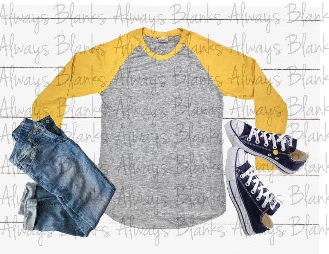 Mockup Raglan Mustard Grey Body – AlwaysBlanks