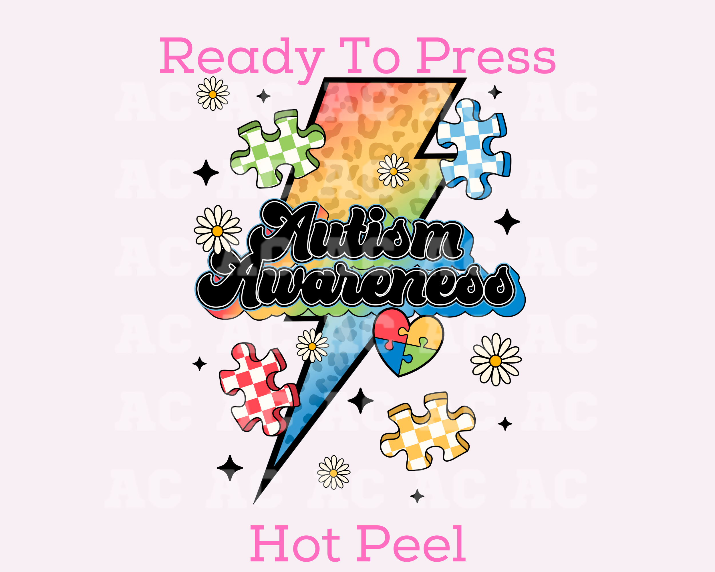 Autism Lightning DTF TRANSFER or Uv Dtf Sticker – AlwaysBlanks