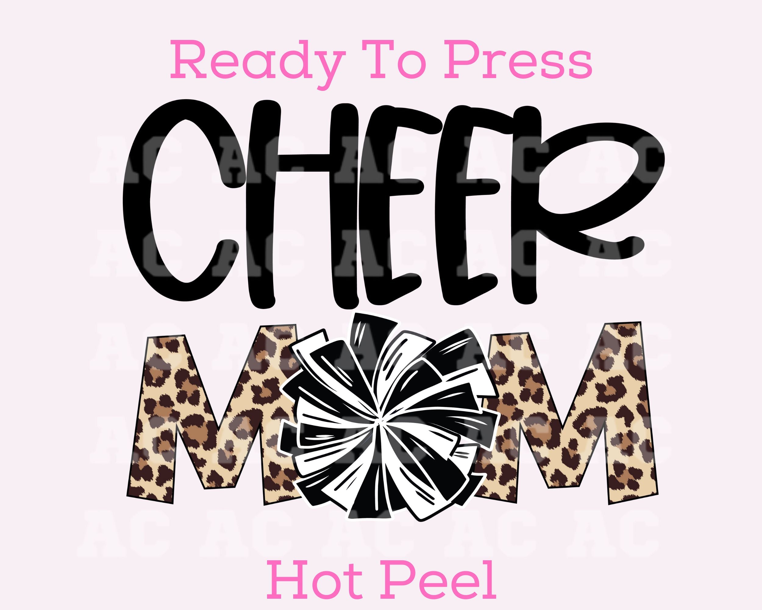 Cheer Mom Pom (Leopard) DTF TRANSFER or UV DTF STICKER – AlwaysBlanks