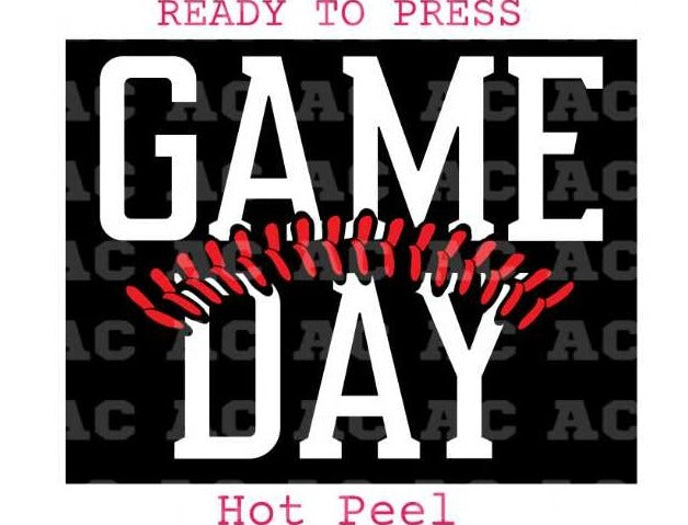 Game Day (White Text) Baseball DTF TRANSFER – AlwaysBlanks